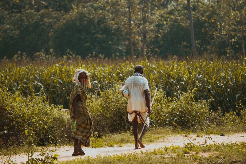 Indian Village Old Couple Indian Village Old Couple Editorial Image