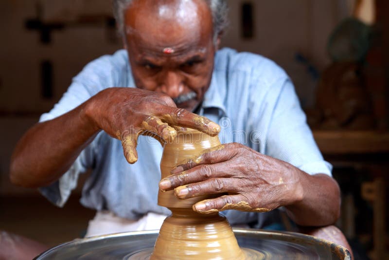 Indian Village Potter stock photo. Image of moulding - 18388560