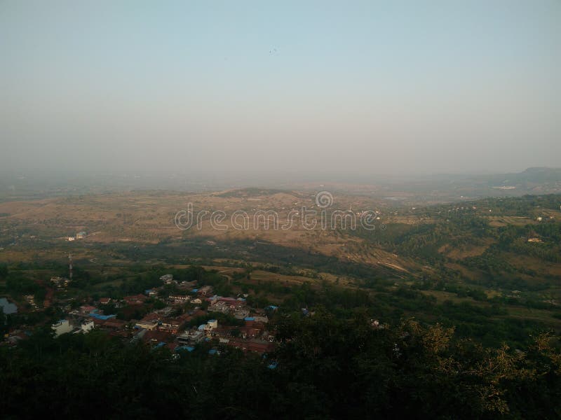 Indian Village View from Hill Stock Photo - Image of natural, area ...
