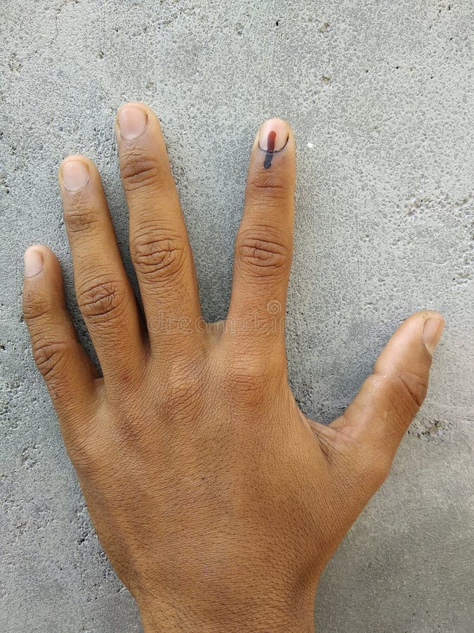 Indian Voter Hand with Voting Sign after Casting Vote in Election Stock ...