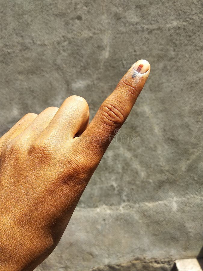 Indian Voter Hand With Voting Sign After Casting Vote In Election Stock ...