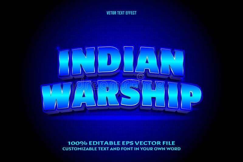Indian Warship Editable Text Effect 3 Dimension Emboss Modern Style ...