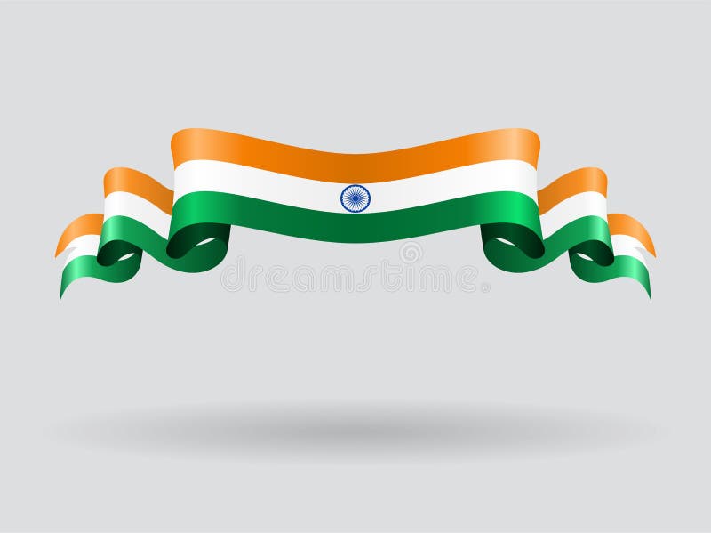 Indian Wavy Flag. Vector Illustration. Stock Vector - Illustration of ...