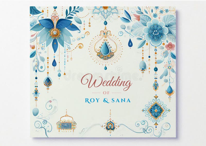 Indian Wedding Invitation. Elegant Indian Style Invitation Design with ...