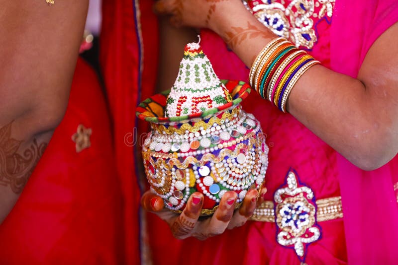 Indian Wedding Ceremony : Decorative Coper Kalash Stock Image - Image ...
