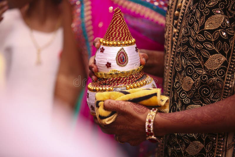 Indian Wedding Ceremony : Decorative Coper Kalash Stock Image - Image ...