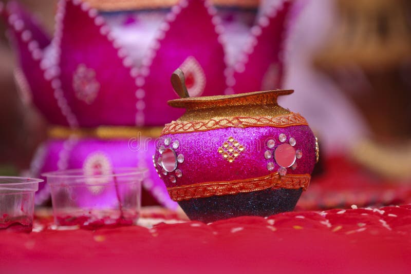 Indian Wedding Ceremony : Decorative Coper Kalash Stock Image - Image ...