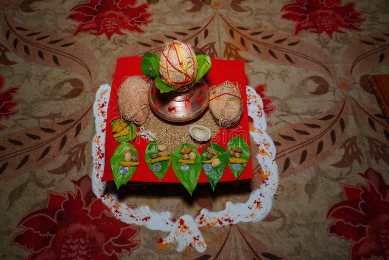 Indian Wedding Ceremony Rituals Kalash Puja Stock Photo - Image of ...