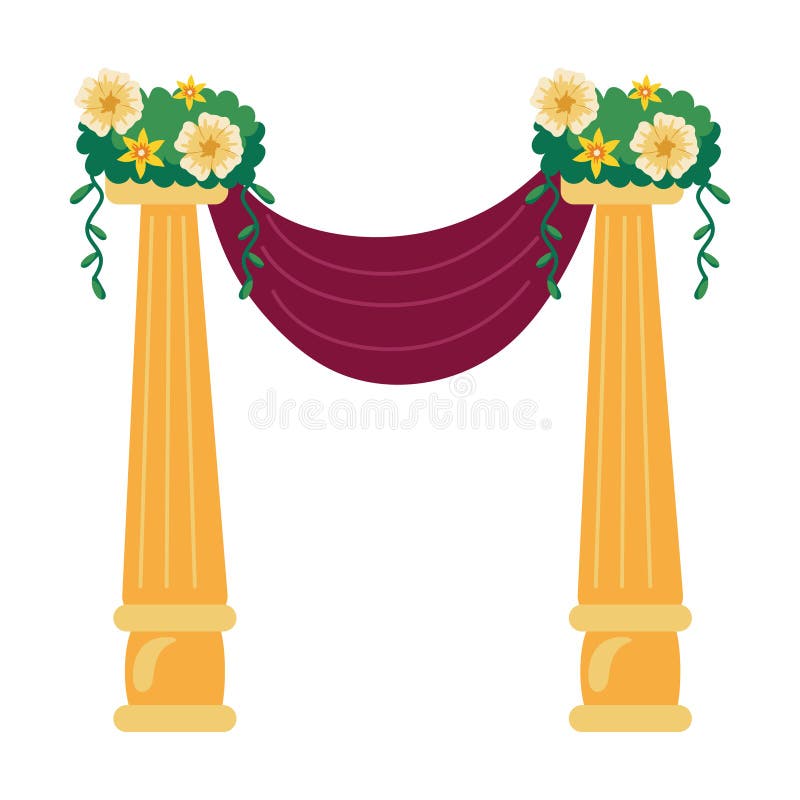 Indian Wedding Columns Decor Stock Vector - Illustration of hindu ...