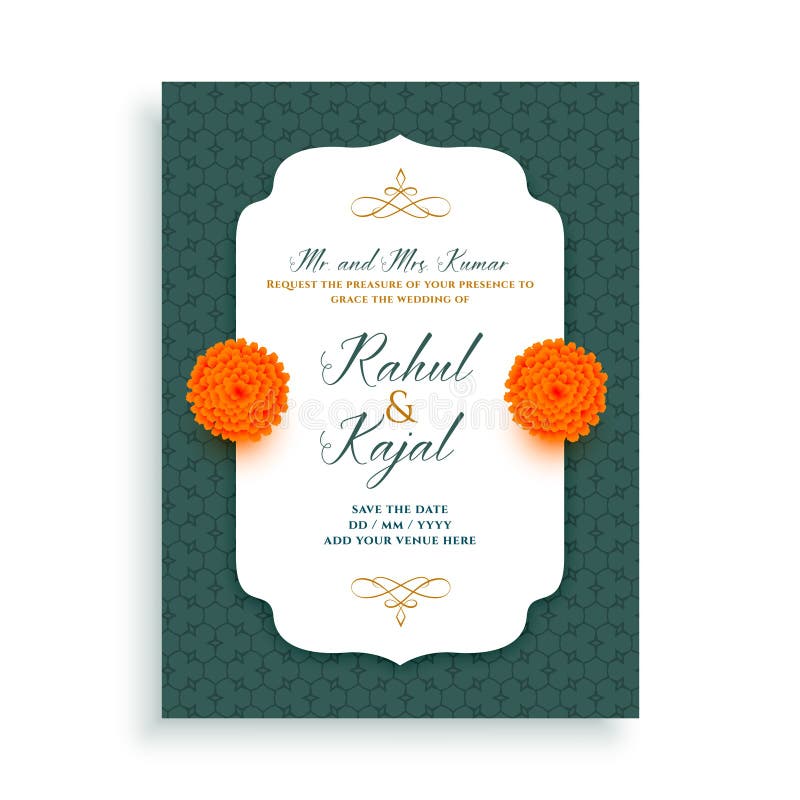 Indian Wedding Invitation Card Lovely Template Design Stock Vector ...
