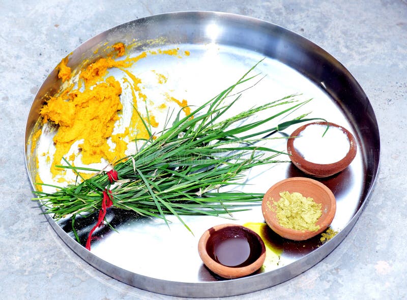 Haldi Ceremony plate stock image. Image of marriage - 322609145