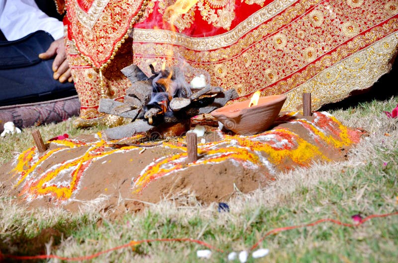 The Fire Tray- Indian Wedding Rituals. Stock Photo - Image of pure ...
