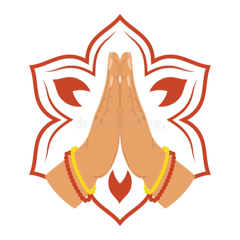 Indian Welcome Namaste Hands Stock Illustration - Illustration of india ...