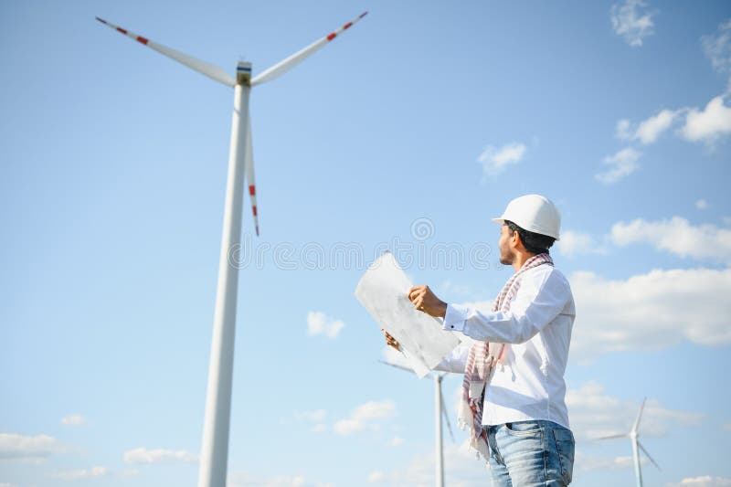 Indian Windmill Engineer Inspection and Progress Check Wind Turbine ...