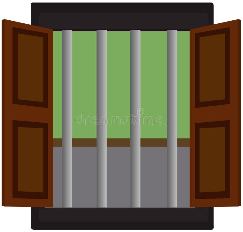 Indian Window Vector Illustration.Wooden Open Window Symbol Isolated on ...