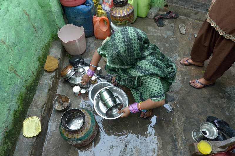 Indian Woman Washing Dishes Stock Photos - Free & Royalty-Free Stock ...