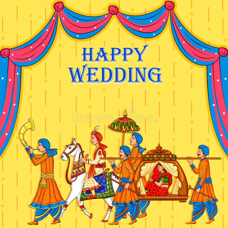 Indian Woman Bride in Wedding Ceremony of India Stock Vector ...