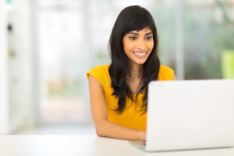 Indian woman computer stock photo. Image of confident - 42426460