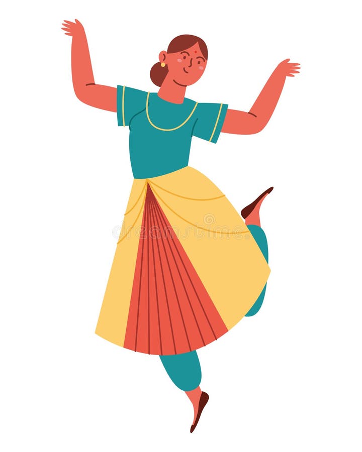 Indian woman dance kathak stock illustration. Illustration of dance ...