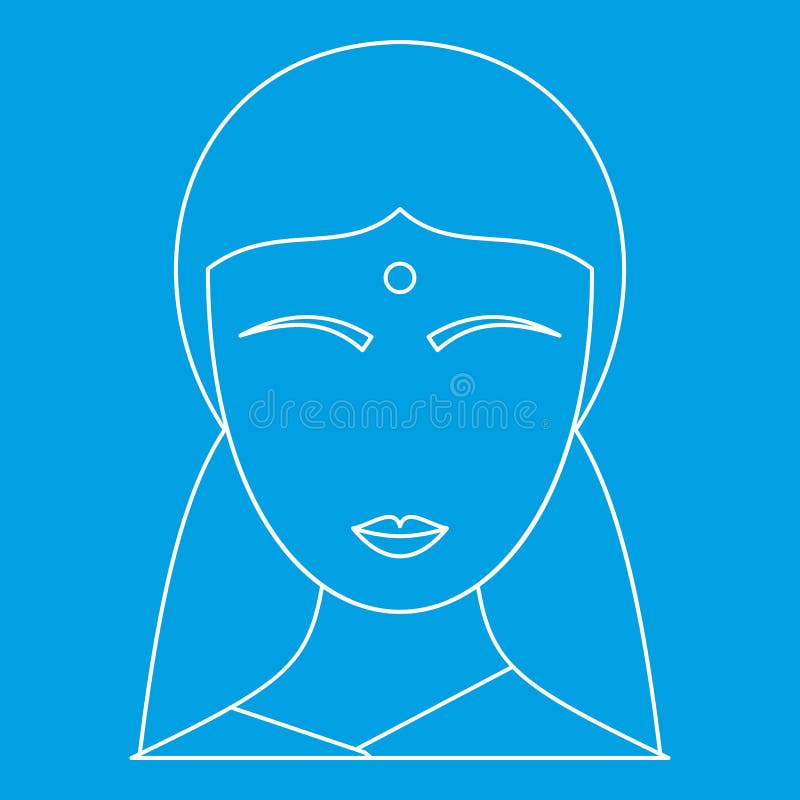 Indian Woman Icon, Outline Style Stock Vector - Illustration of saree ...