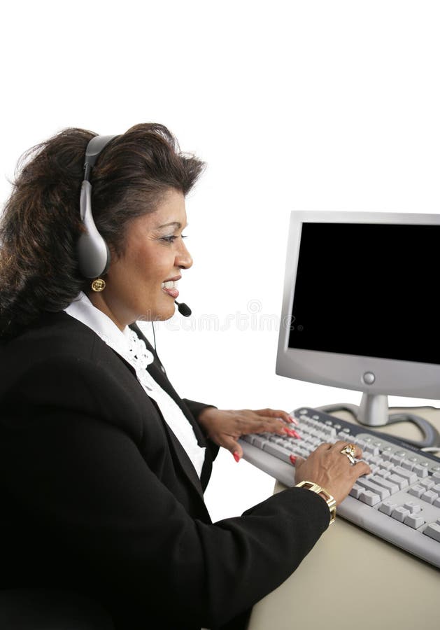 Indian Woman - Technical Support Stock Photo - Image of agency, asia ...