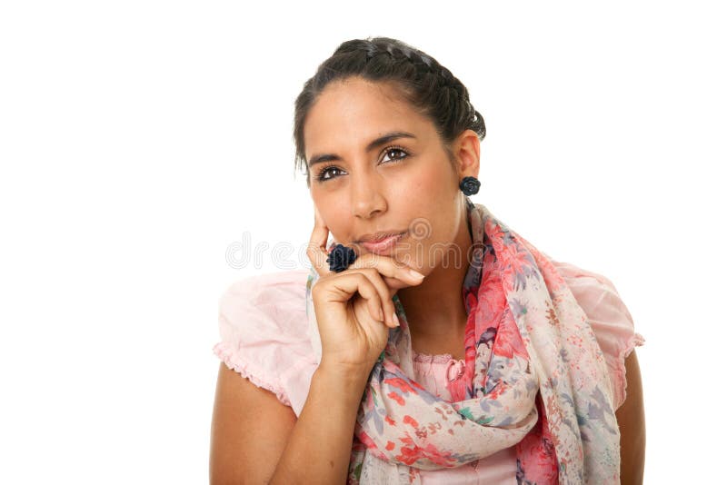 Indian woman thinking stock image. Image of thinking - 19964631