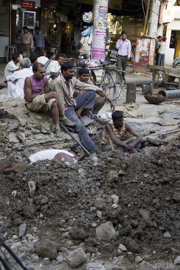 Indian Worker at Old Delhi, India Editorial Photography - Image of road ...