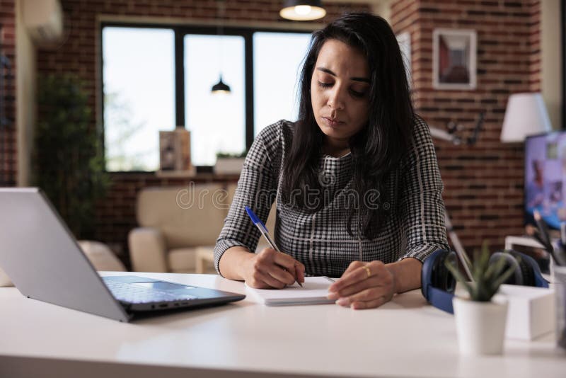 Indian Worker Taking Paperwork Notes Stock Image - Image of computer ...