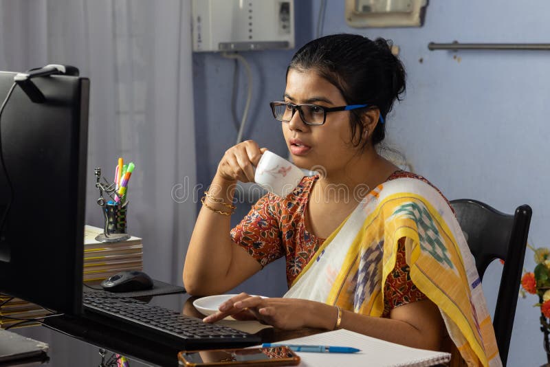 Indian working woman stock image. Image of looking, sitting - 239874463