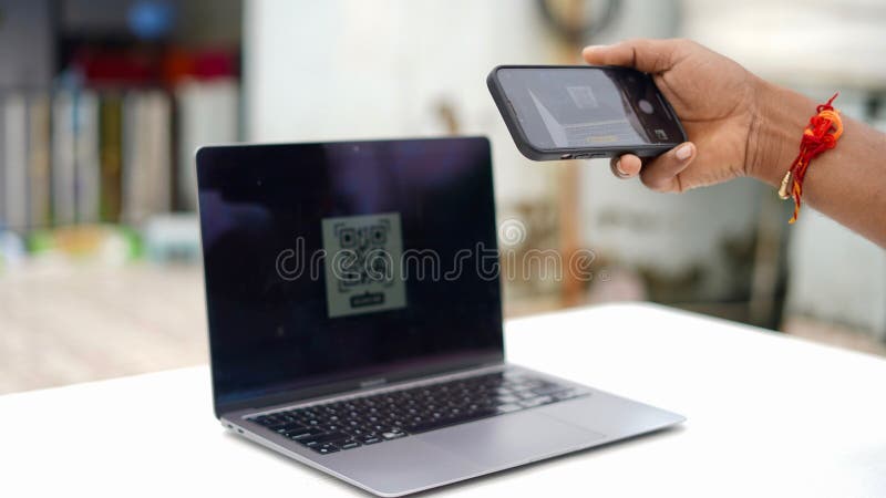Indian Young Man Doing Payment with Smartphone Using QR Code Stock ...