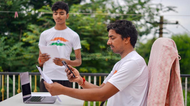 Indian Young Man Doing Payment with Smartphone Using QR Code Stock ...