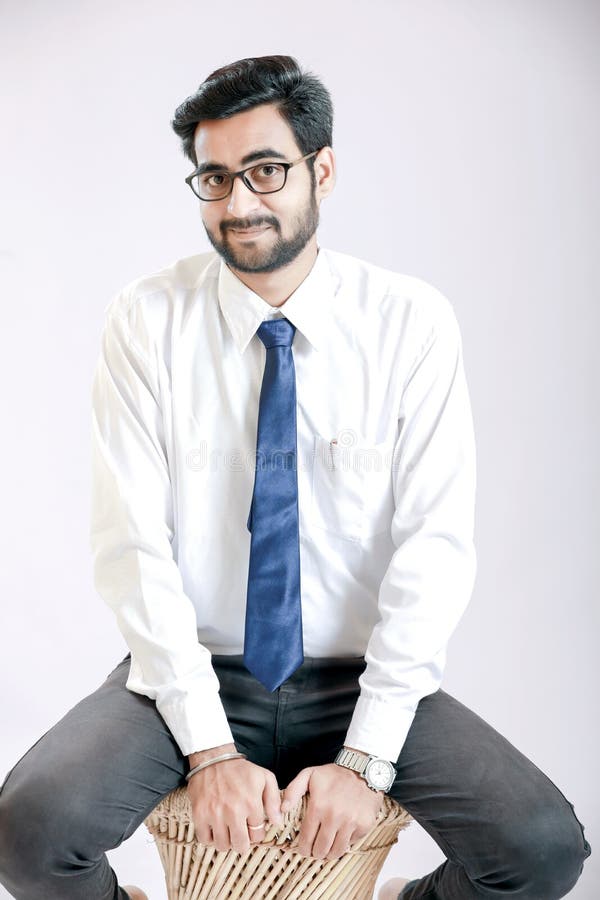 Indian Young Man on Spectacles Stock Image - Image of jumping, black ...