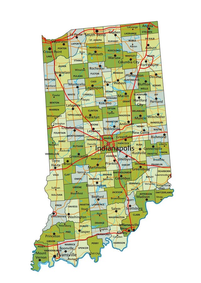 Interstate Indiana Map Stock Illustrations – 56 Interstate Indiana Map ...