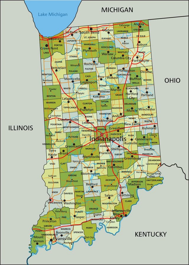 Indiana Map Road Stock Illustrations – 333 Indiana Map Road Stock ...