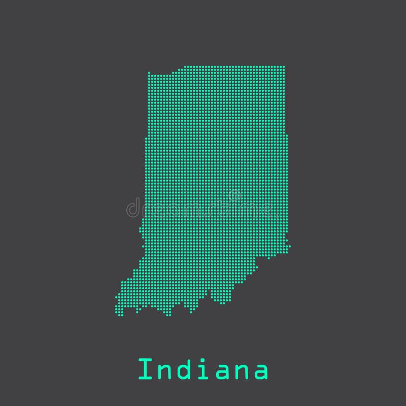 Indiana Abstract Dots State Map. Dotted Style Stock Vector ...