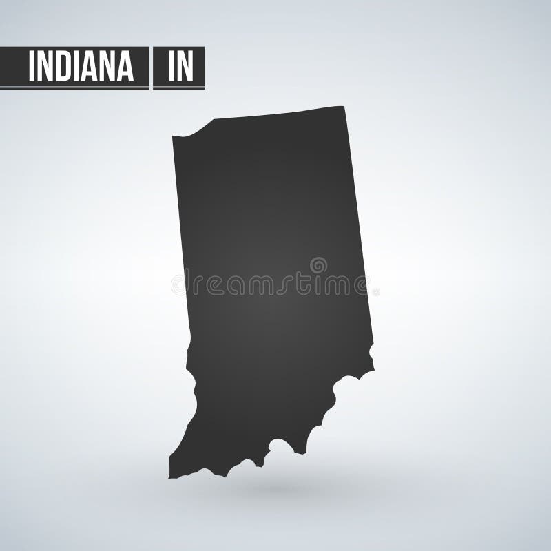 Indiana Black Map on White Background Vector. Stock Illustration ...