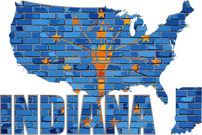 Indiana on a brick wall stock vector. Illustration of grunge - 89210691