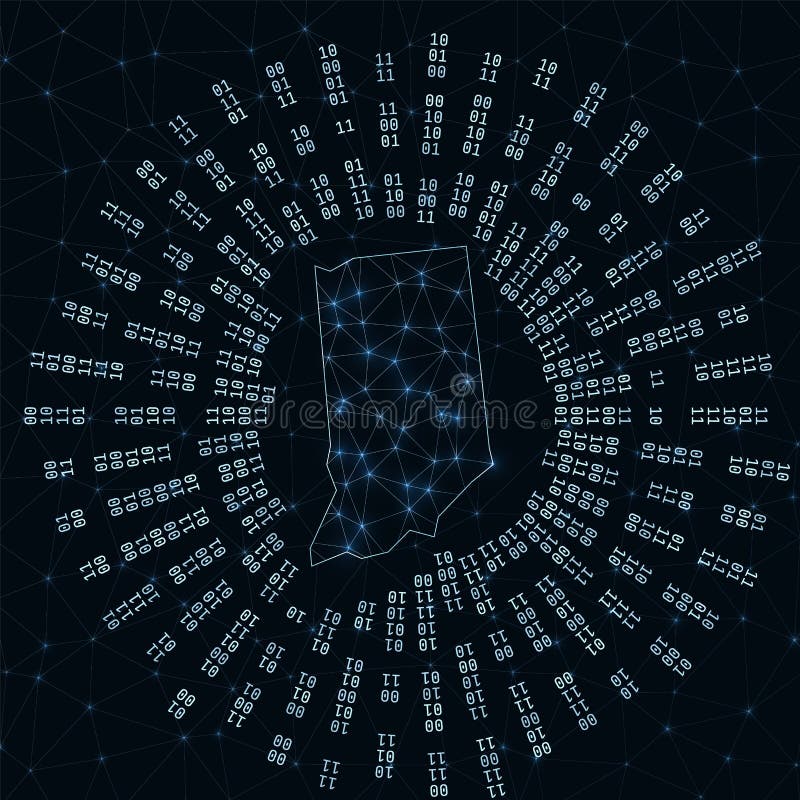 Indiana digital map. stock vector. Illustration of data - 186156507