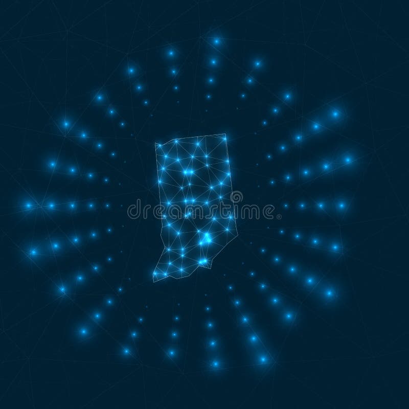 Indiana digital map. stock vector. Illustration of line - 182338151
