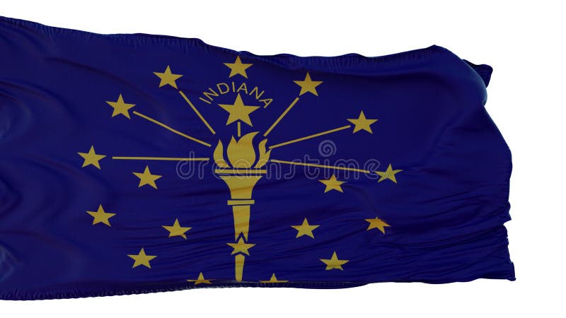Indiana Flag Isolated on White Background. 3d Illustration Stock ...