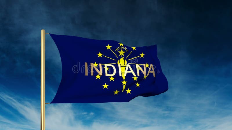 Indiana Flag Slider Style with Title. Waving in Stock Video - Video of ...