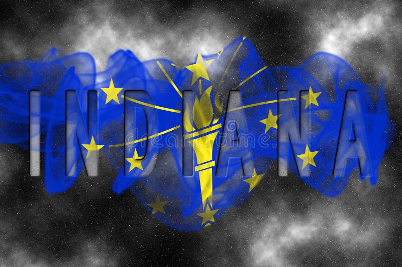 Indiana Flag with Starry Background Stock Illustration - Illustration ...