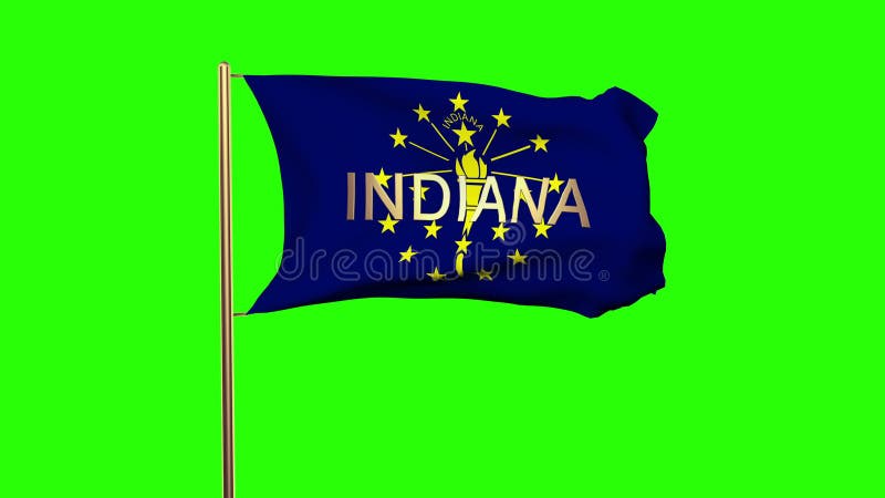 Indiana Flag with Fabric Texture that Moves in the Wind. Smooth ...