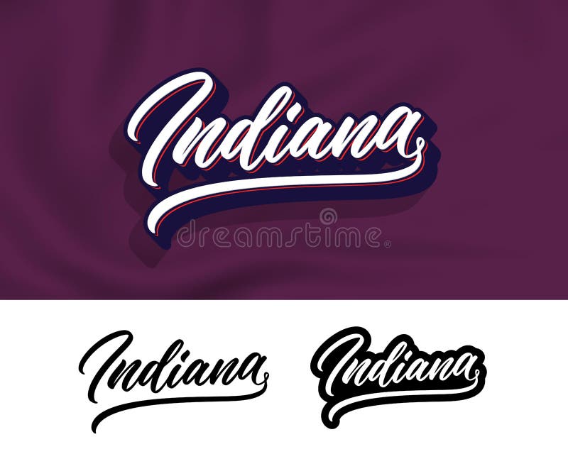 Indiana Hand Lettering Design Stock Vector - Illustration of ...