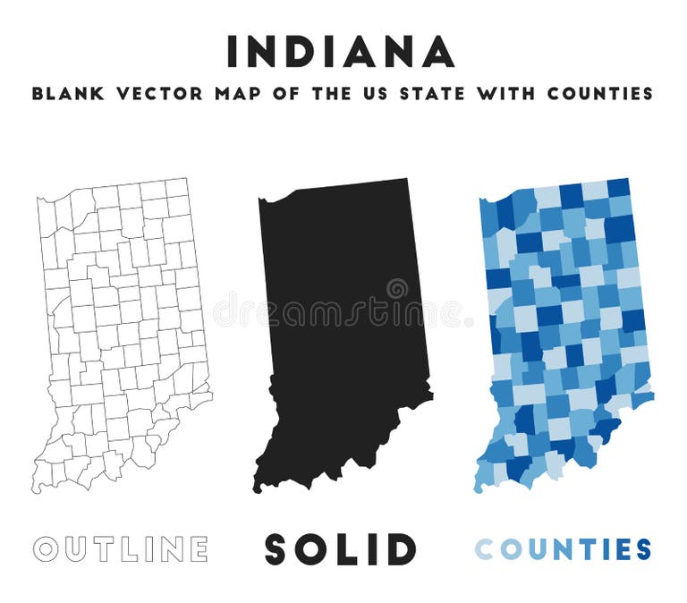 Indiana map. stock vector. Illustration of democracy - 263378047