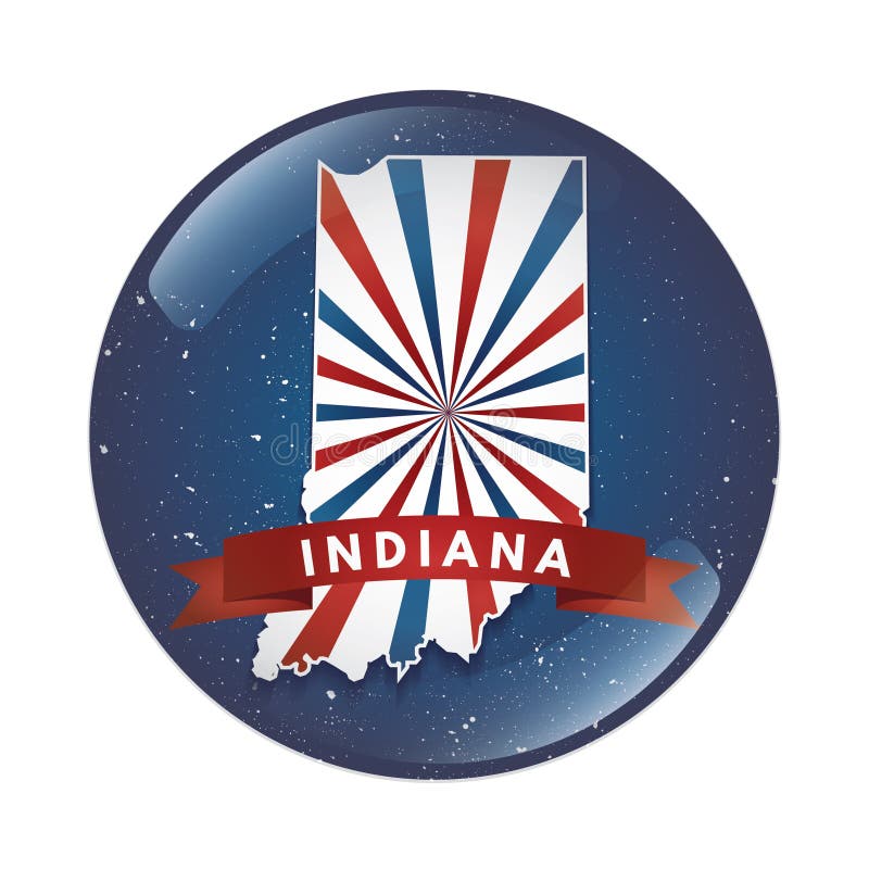 Indiana Map Button. Vector Illustration Decorative Design Stock Vector ...
