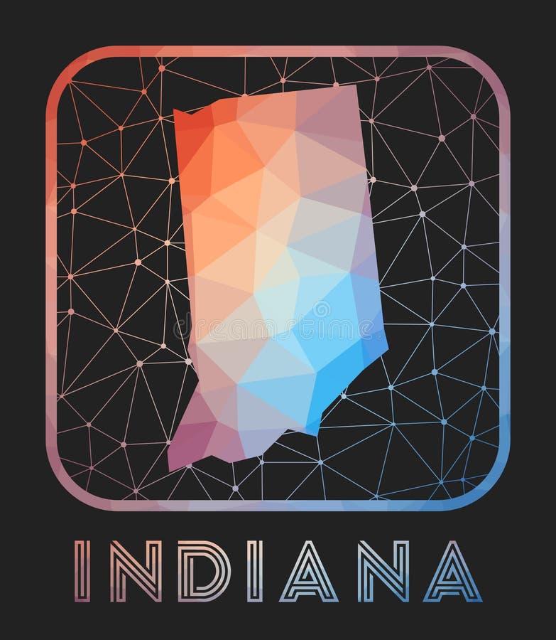 Indiana map design. stock vector. Illustration of gradient - 177423037