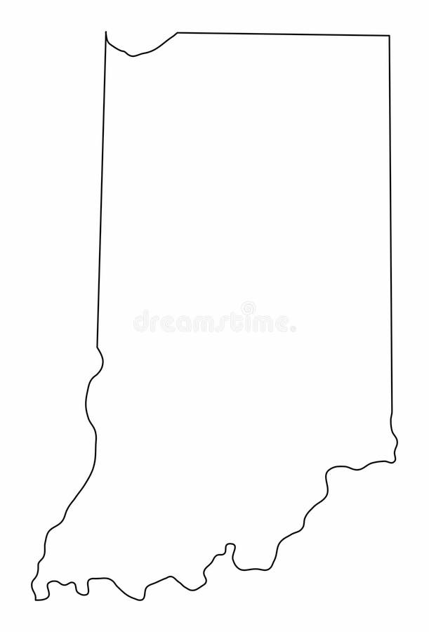 Indiana map outline stock vector. Illustration of multimedia - 285980447