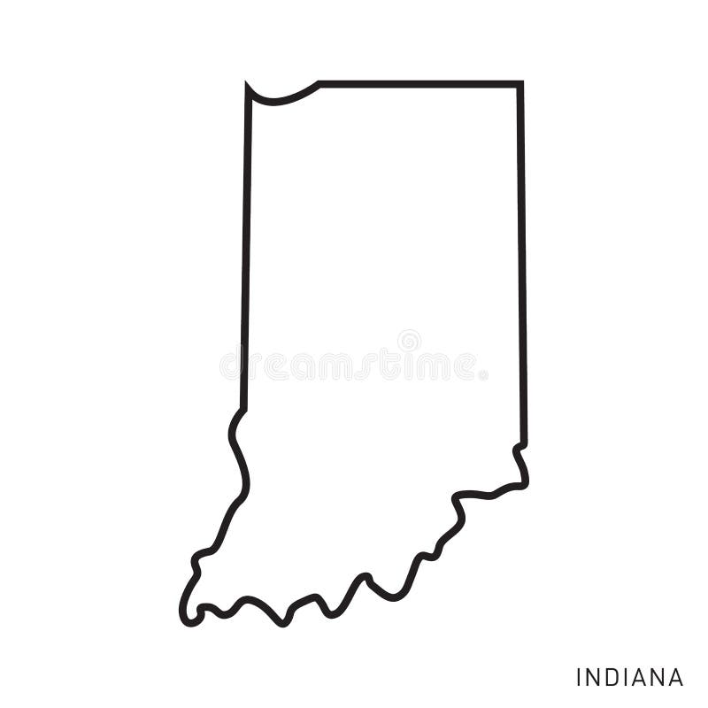 Indiana Map Outline Vector Design Template. Editable Stroke Stock ...