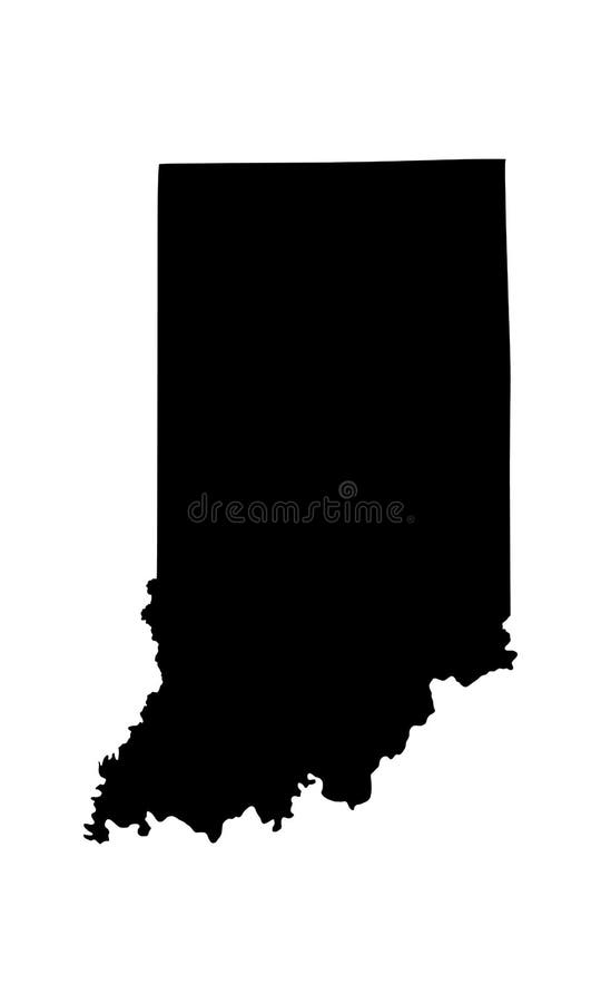 Indiana Vector Map Isolated on White Background. High Detailed ...